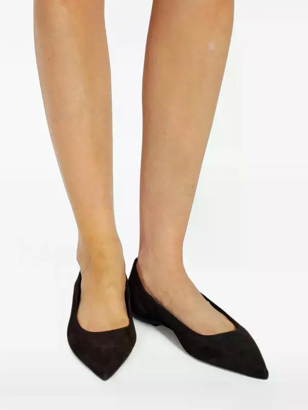 AeydĒ Cassy Suede Ballet Flats - Brown