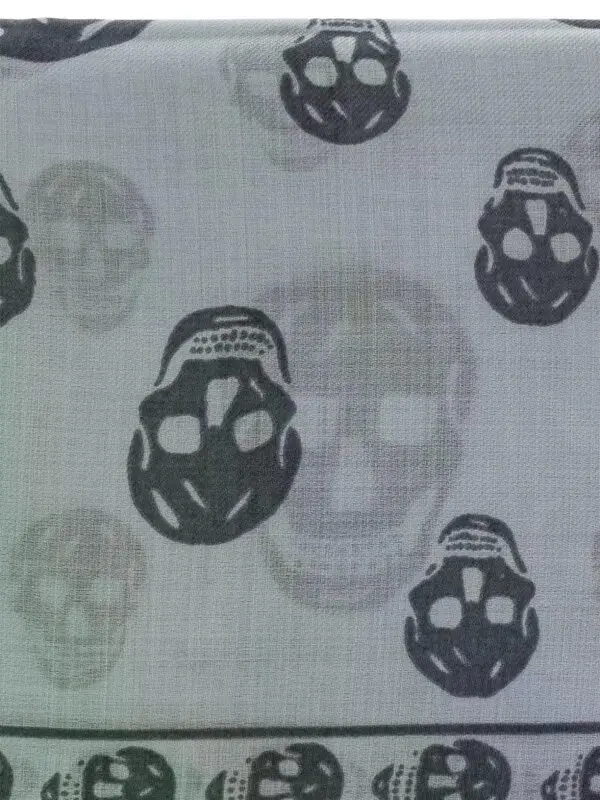 Alexander McQueen Skull-print Raw-edge Scarf