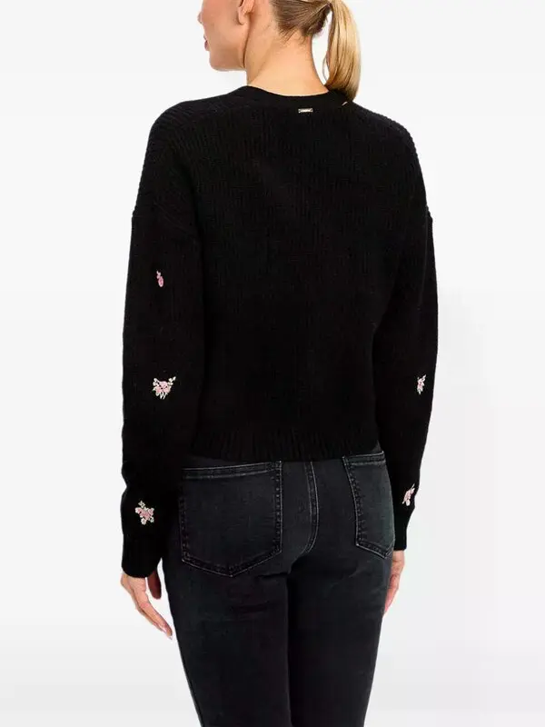 TWINSET Floral-embroidered Cut-out Cardigan