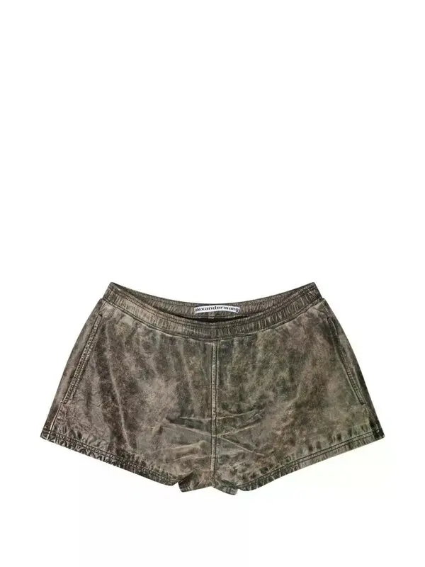 Alexander Wang Elasticated-waistband Leather Shorts
