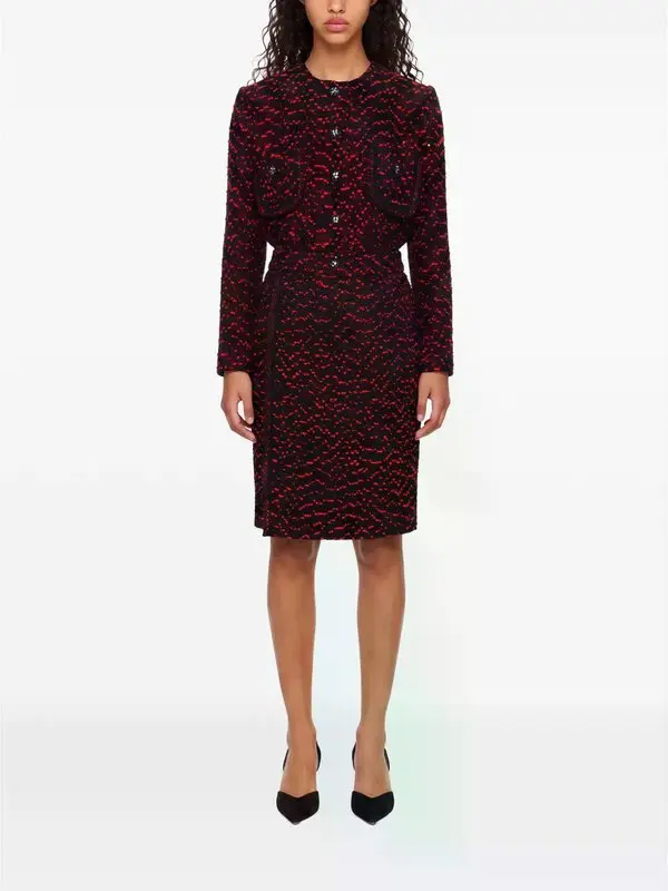 Elie Saab Tweed Midi Skirt
