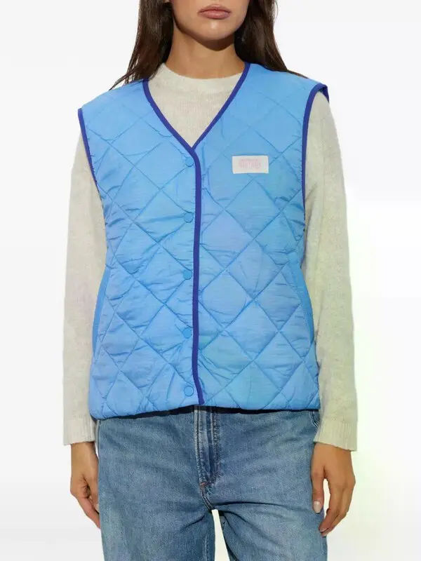 American Vintage Yupibam Quilted Vest - Blue