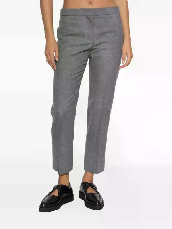 Alexander McQueen Pleated Wool Trousers - Grey