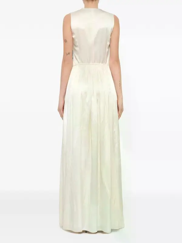 LANVIN V-neck Drawstring-waist Maxi Dress