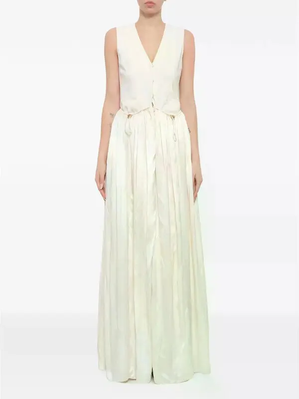LANVIN V-neck Drawstring-waist Maxi Dress