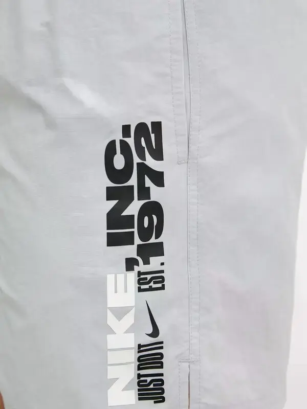 Nike Logo-print Drawstring Swim Shorts - Grey