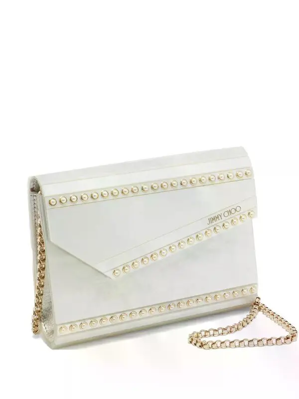 JIMMY CHOO Candy Studded Clutch Bag - White