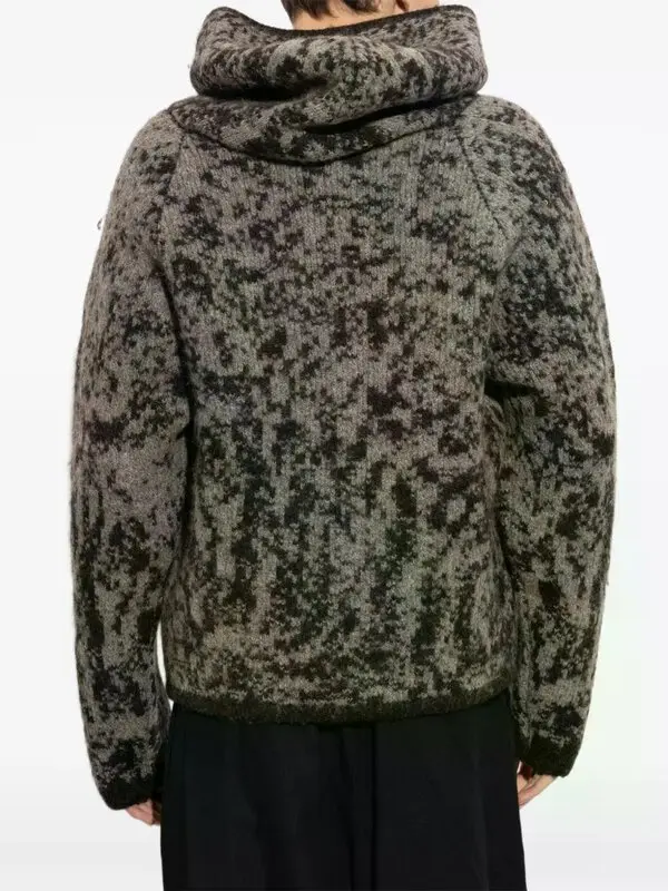 ROA Abstract-pattern Zip-up Hoodie