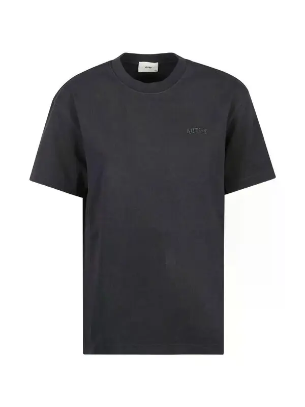 AUTRY Logo-embroidered T-shirt - Grey
