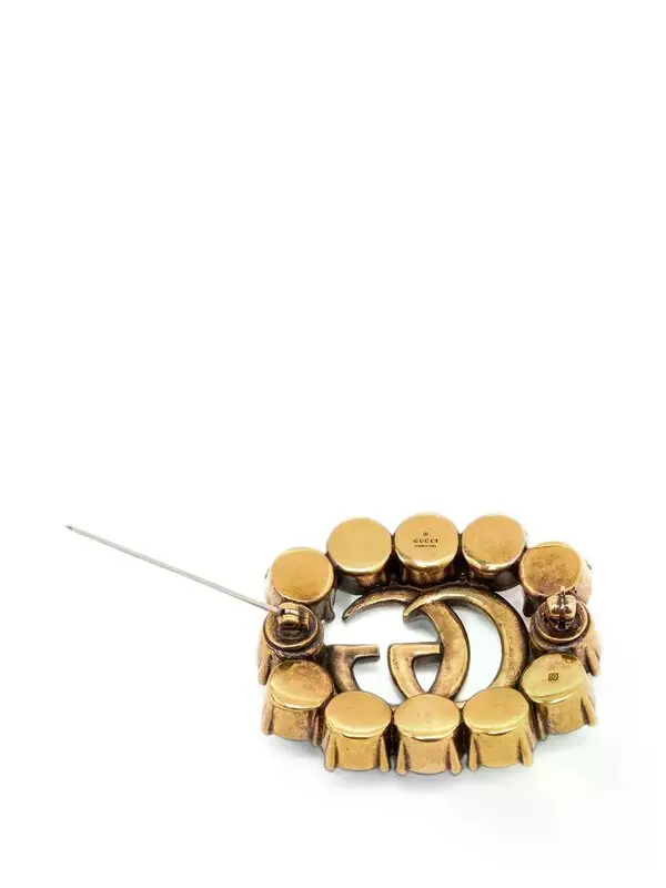Gucci Double G Crystal Brooch