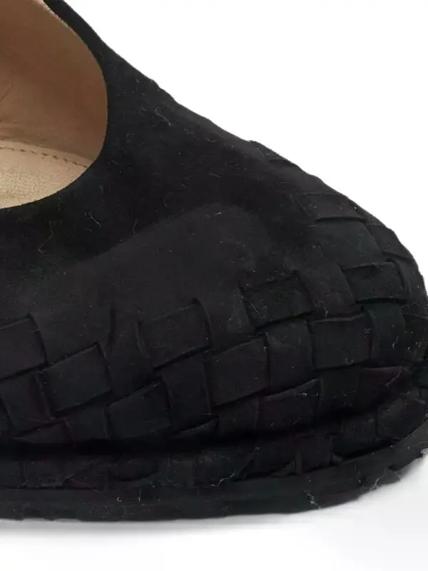 Bottega Veneta Intrecciato Wedge Espadrilles - Black