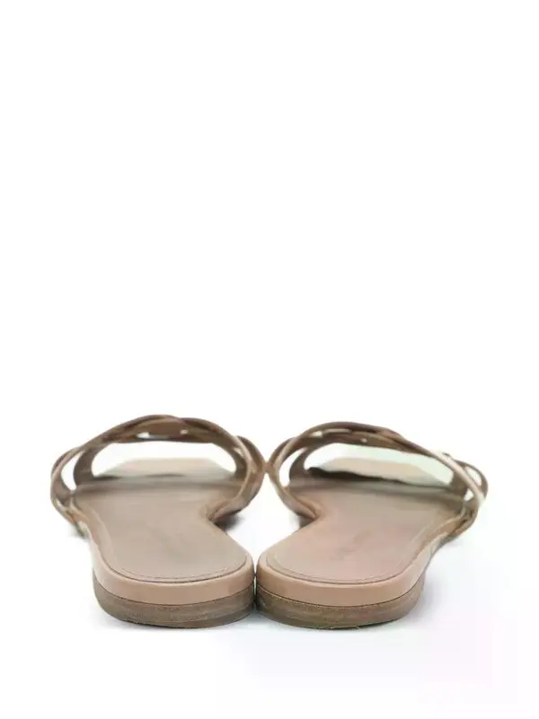 Saint Laurent Tribute Leather Sandals - Neutrals