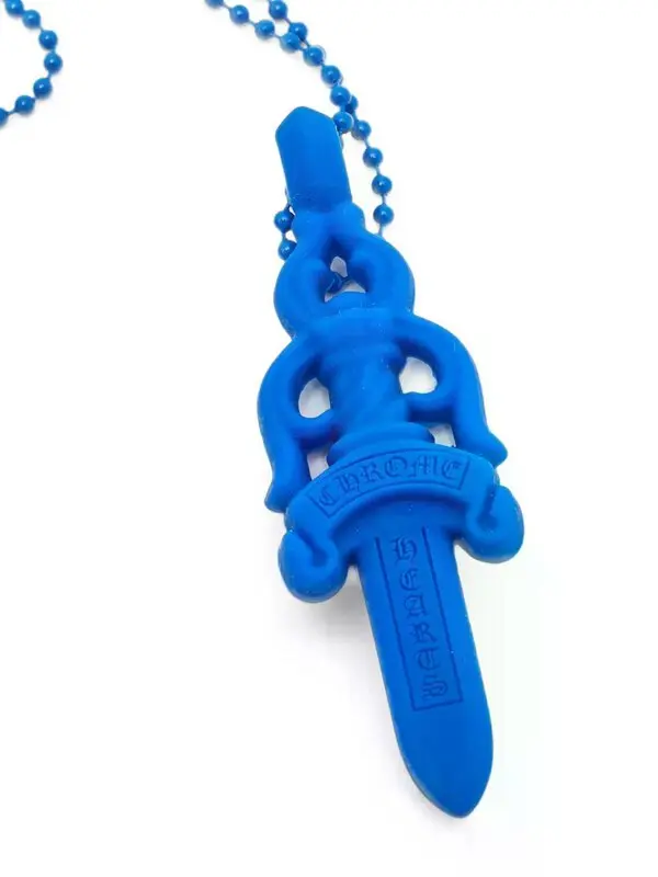 Chrome Hearts 2023 Silichrome Dagger Pendant Necklace
