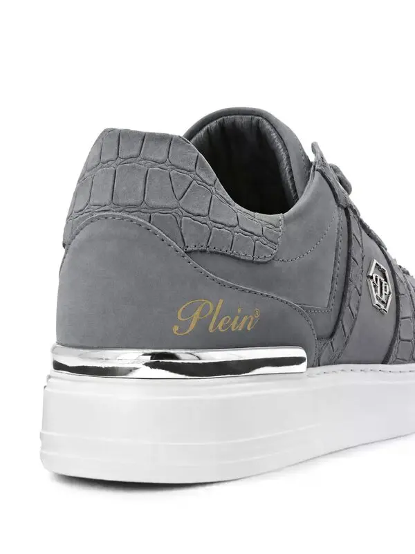 Philipp Plein Nubuck Low Top Sneakers Cocco