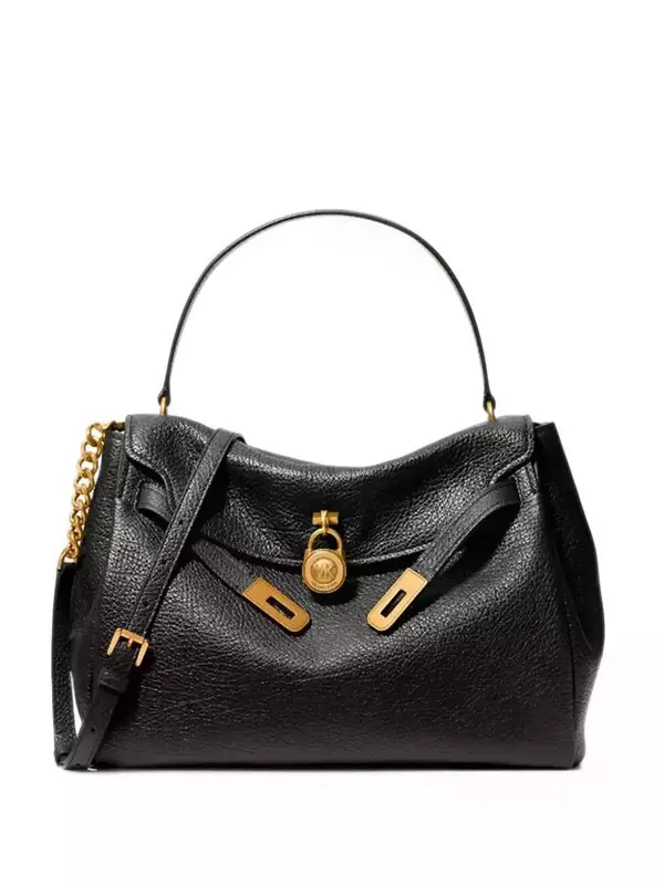 Michael Kors Hamilton Large Textured Leather Slouchy Satchel - Black