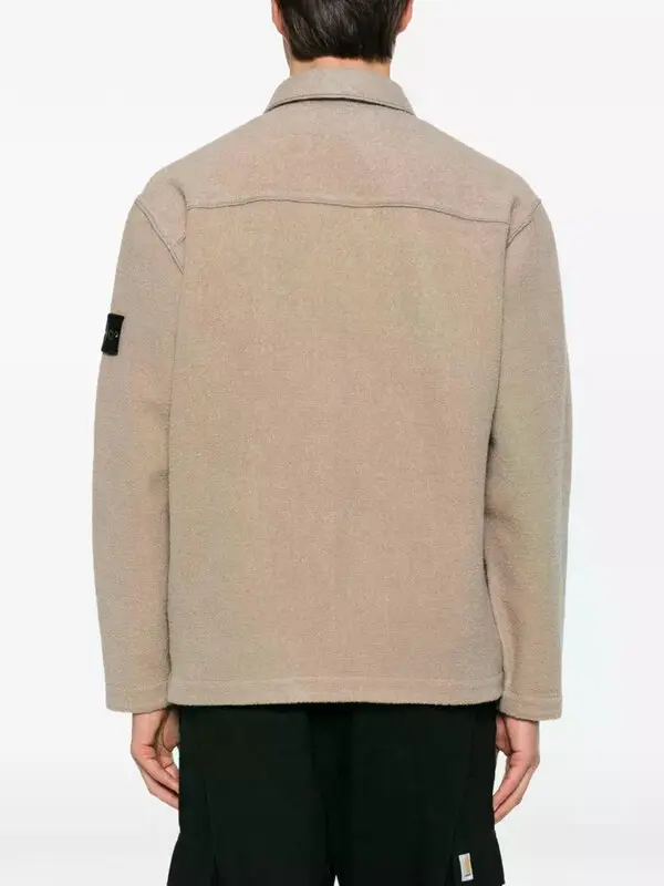Stone Island Logo-patch Button-up Shirt - Neutrals