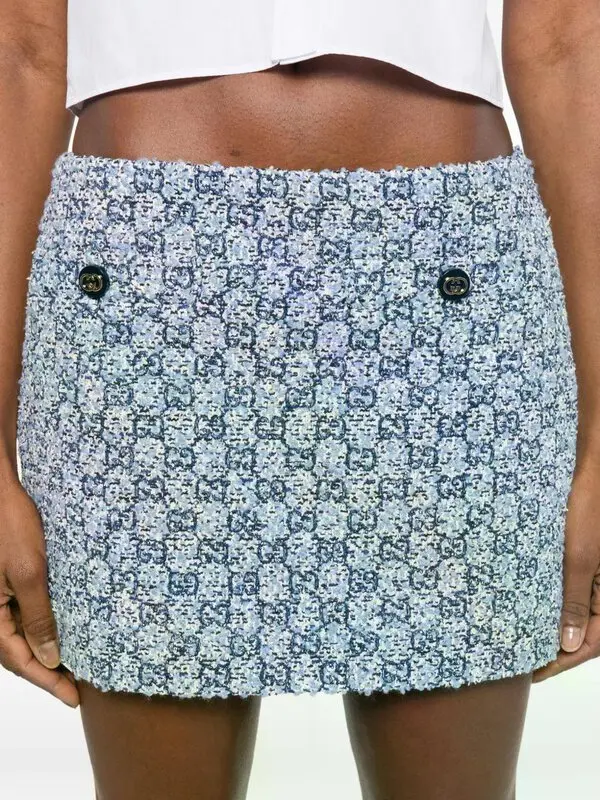 Gucci Button Patterned Mini Skirt