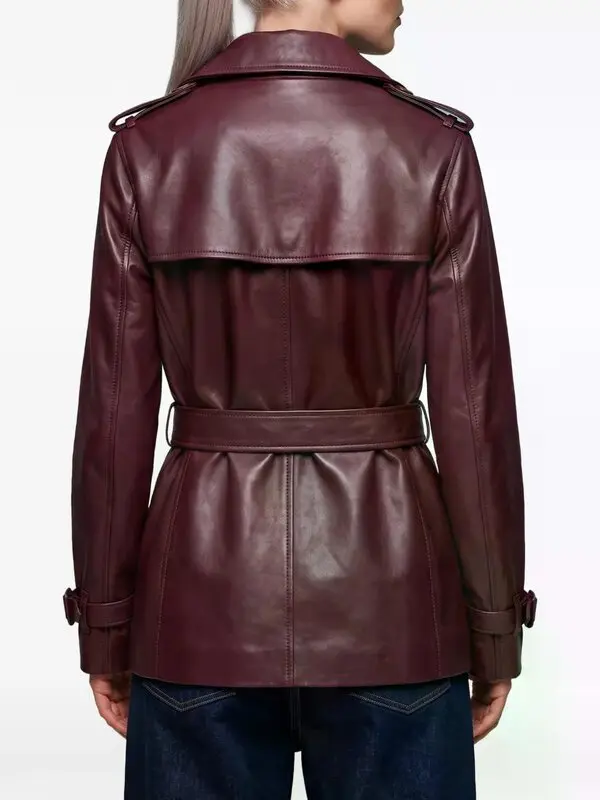 Burberry Leather Kensington Trench Jacket
