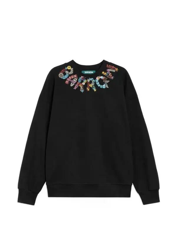 BARROW Logo-print Drop-shoulder Sweatshirt - Black