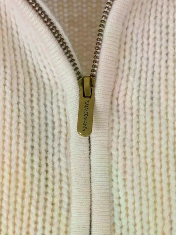 Zimmermann Ribbed-knit Zip-up Cardigan