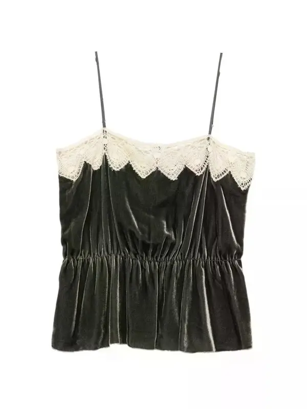 FORTE_FORTE Lace-trim Peplum Top