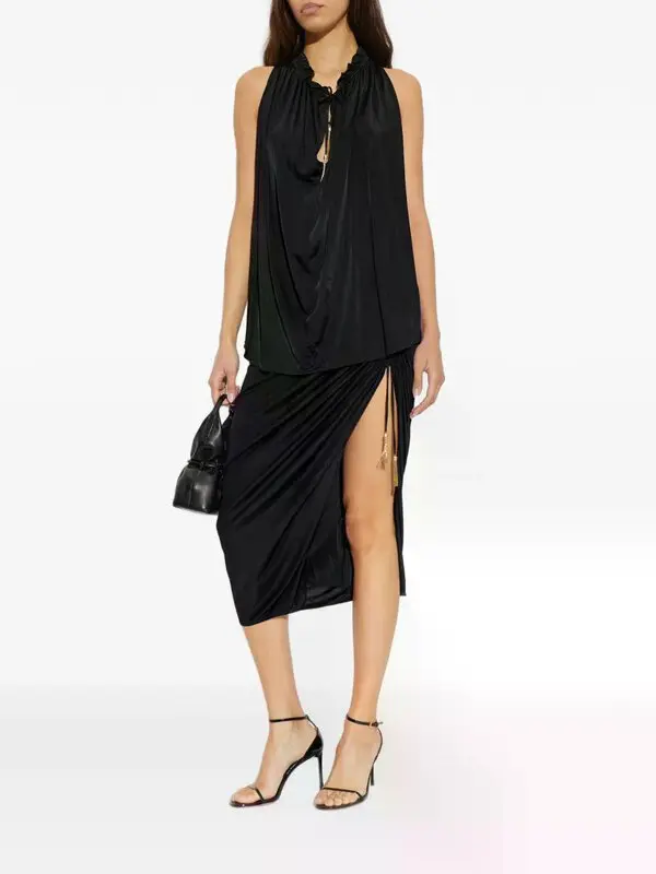 Balmain Ruffled Tassel-detail Blouse