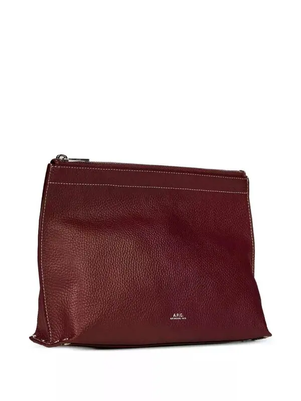 A.p.c. Small Neige Clou Leather Clutch Bag - Red