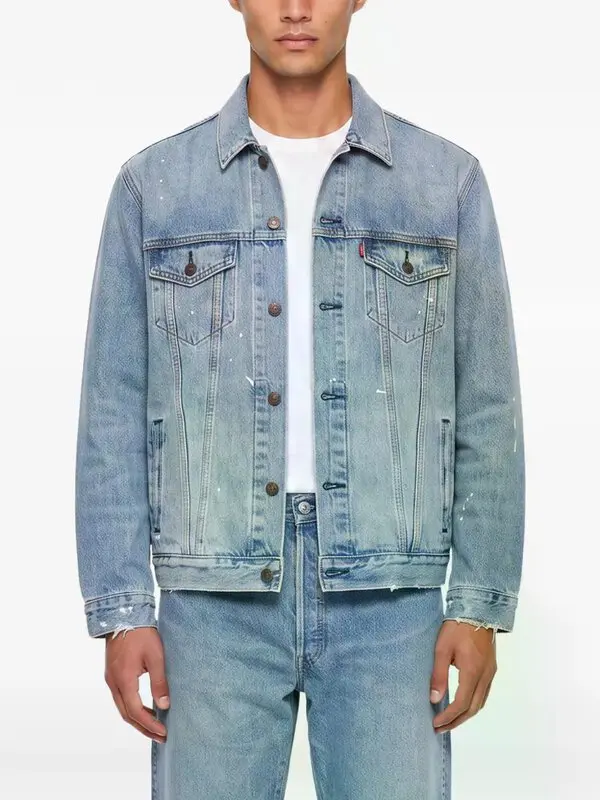 LEVI'S Type Iii Paint-splatter Peace-sign Denim Jacket