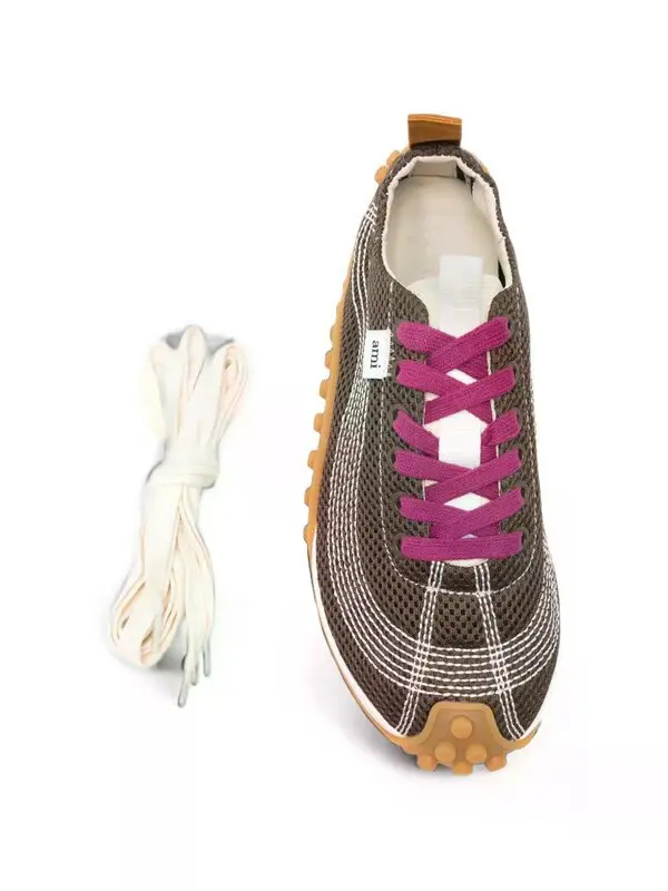 AMI Paris Mesh Panelled Sneakers