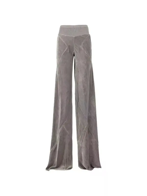 Rick Owens Bias Velvet-finish Flared Trousers
