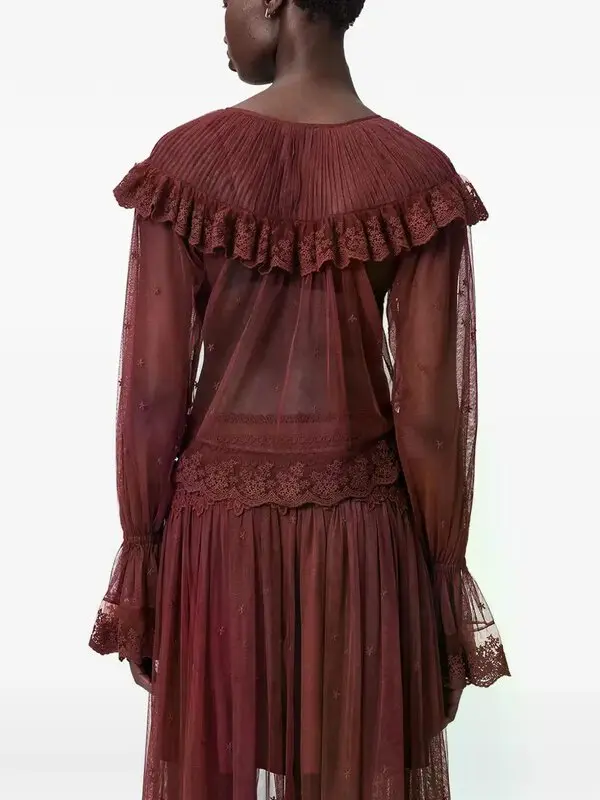 ALLSAINTS Ruffled Lace-trim Blouse