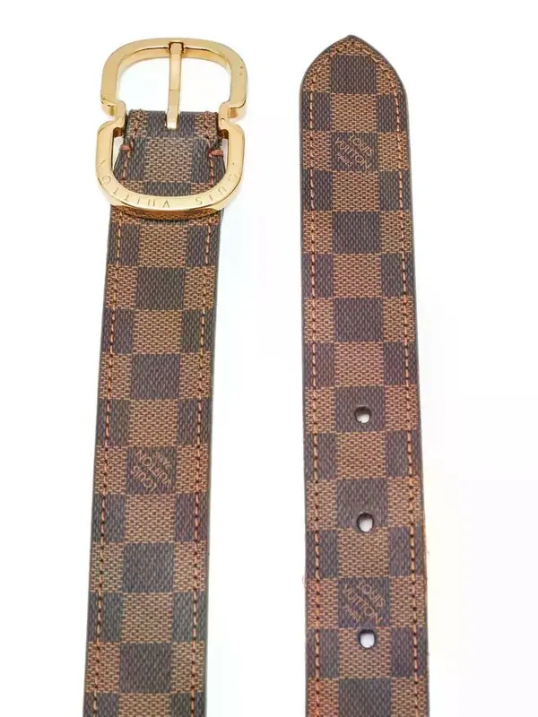 LOUIS VUITTON 2018 Mini Damier Ebene Buckle Belt