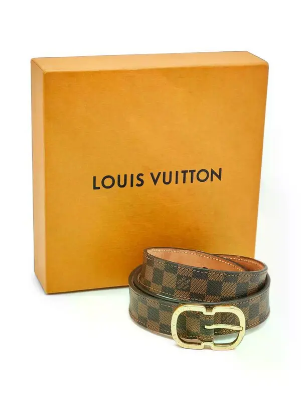 LOUIS VUITTON 2018 Mini Damier Ebene Buckle Belt