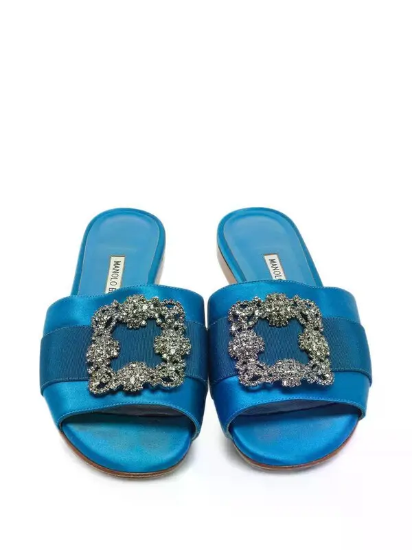 Manolo Blahnik Martamod Crystal-embellished Slides