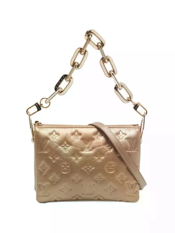 LOUIS VUITTON Bb Coussin Monogram-embossed Shoulder Bag - Gold