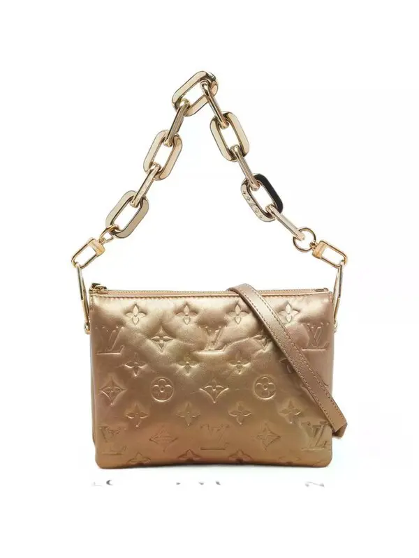 LOUIS VUITTON Bb Coussin Monogram-embossed Shoulder Bag - Gold
