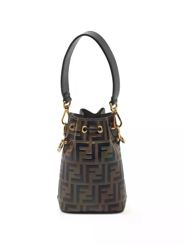Fendi 2018 Mini Mon Tresor Ff Leather Bucket Bag