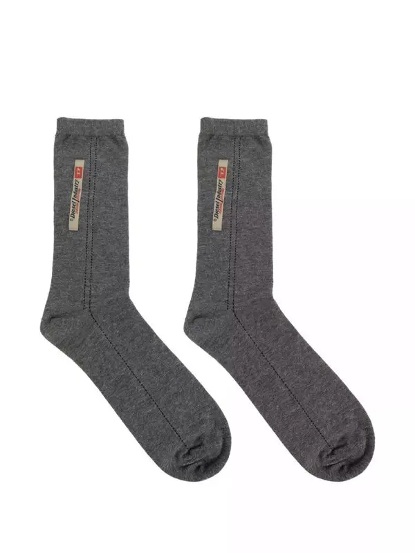 DIESEL® Cotton Socks With Logo Label