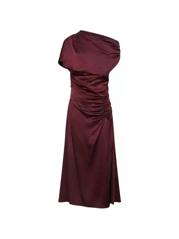 Simkhai Joanna Ruched One-shoulder Midi Dress