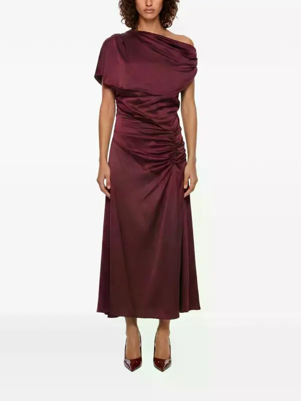 Simkhai Joanna Ruched One-shoulder Midi Dress