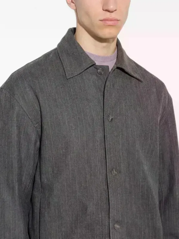 PAOLO PECORA Pinstriped Loose-fit Shirt Jacket