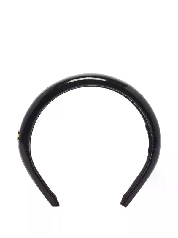 Miu Miu Logo-embellished Patent-leather Headband