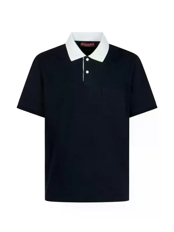Gucci Contrast Collar Pocket Polo Shirt
