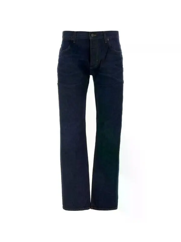Gucci Cotton Denim Pants With Embroidery