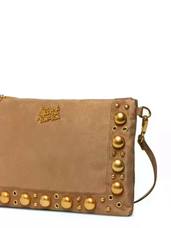 SECRET PON-PON Tatiana Stud-embellished Shoulder Bag - Neutrals