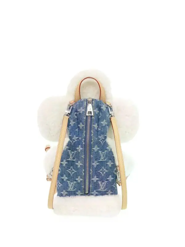 LOUIS VUITTON 2021-2026 Monogram Denim Merino Shearling Vivienne Backpack