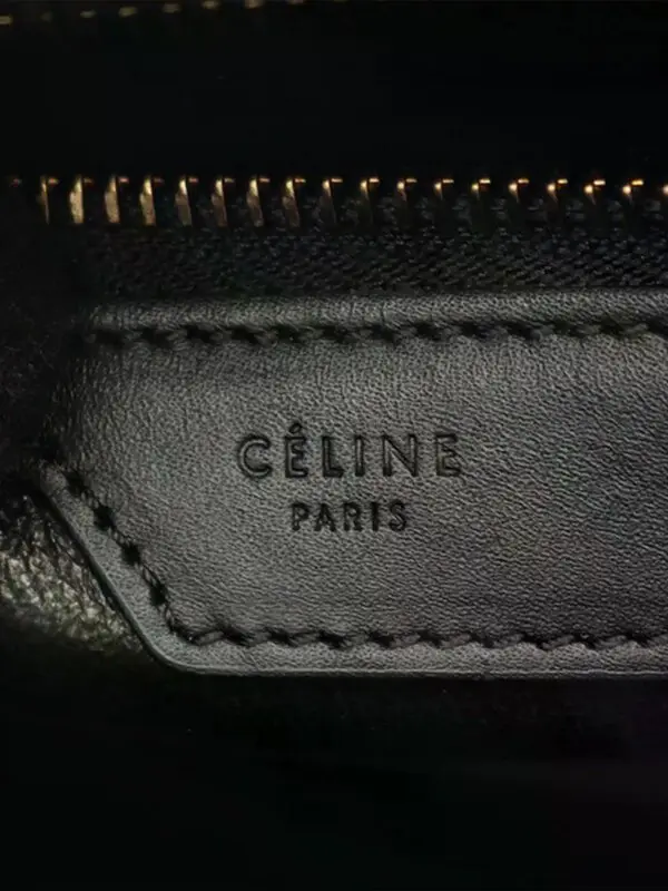 Celine 2010-2026 Micro Tricolor Leather Luggage Tote Handbag - White
