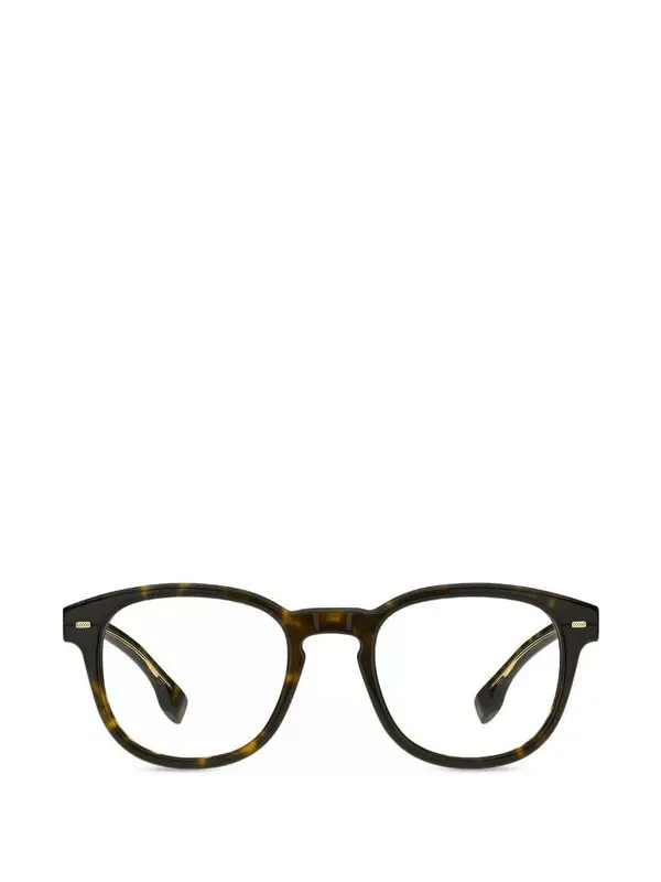 BOSS Tortoiseshell-effect Round-frame Glasses