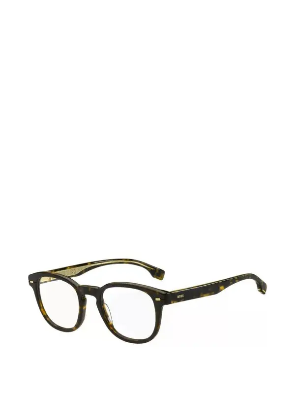 BOSS Tortoiseshell-effect Round-frame Glasses