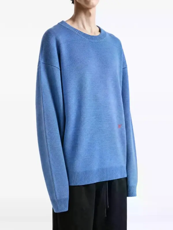WILLY CHAVARRIA Logo-embroidered Crew-neck Sweater